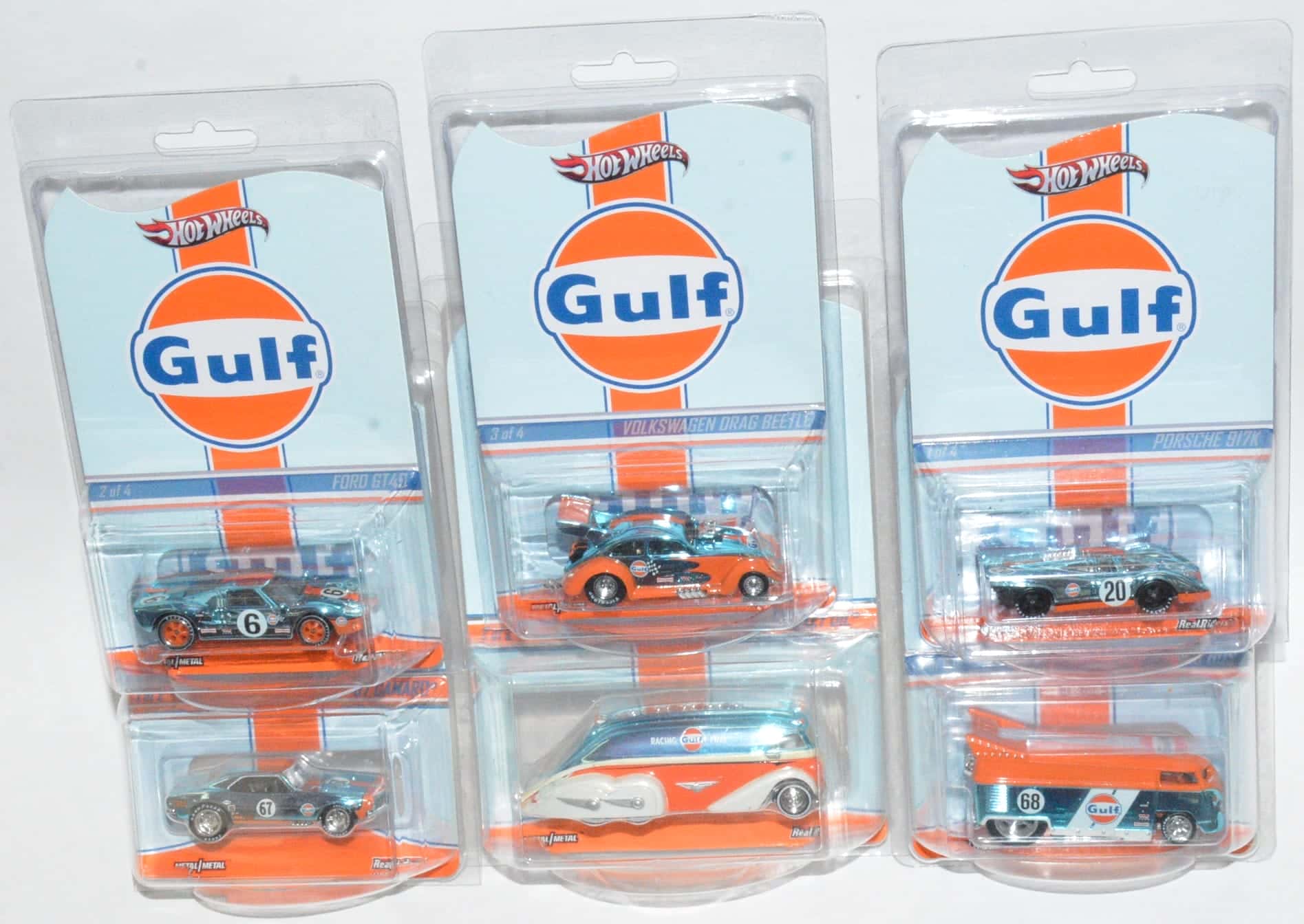 Hot Wheels RLC Gulf Complete Set of 6 Porsche Volkswagen Drag Beetle ...